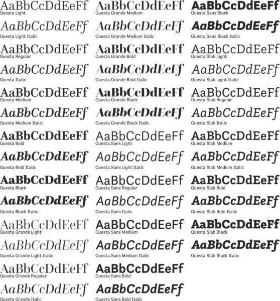 Questa Complete schreefloos schreef cursief font | 2025